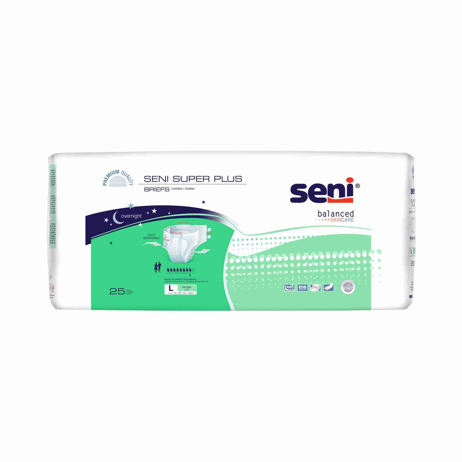 Seni® Super Plus Severe Absorbency Incontinence Brief, Large - Jeritek LLC