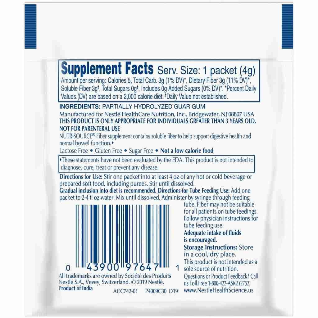 Nutrisource® Fiber Oral Supplement, 4 Gram Packet - Jeritek LLC