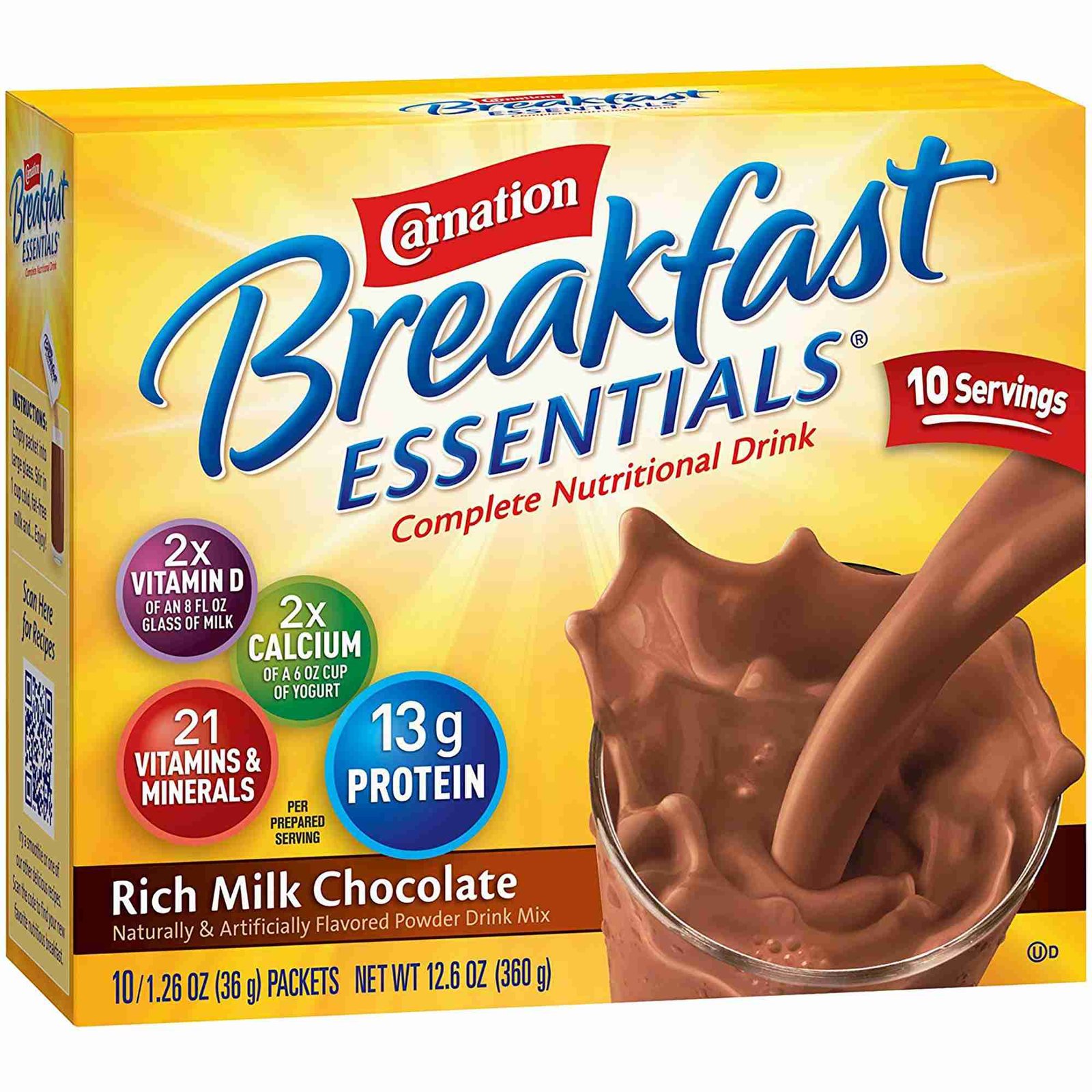 Carnation Breakfast Essentials® Rich Milk Chocolate Oral Supplement, 1. ...
