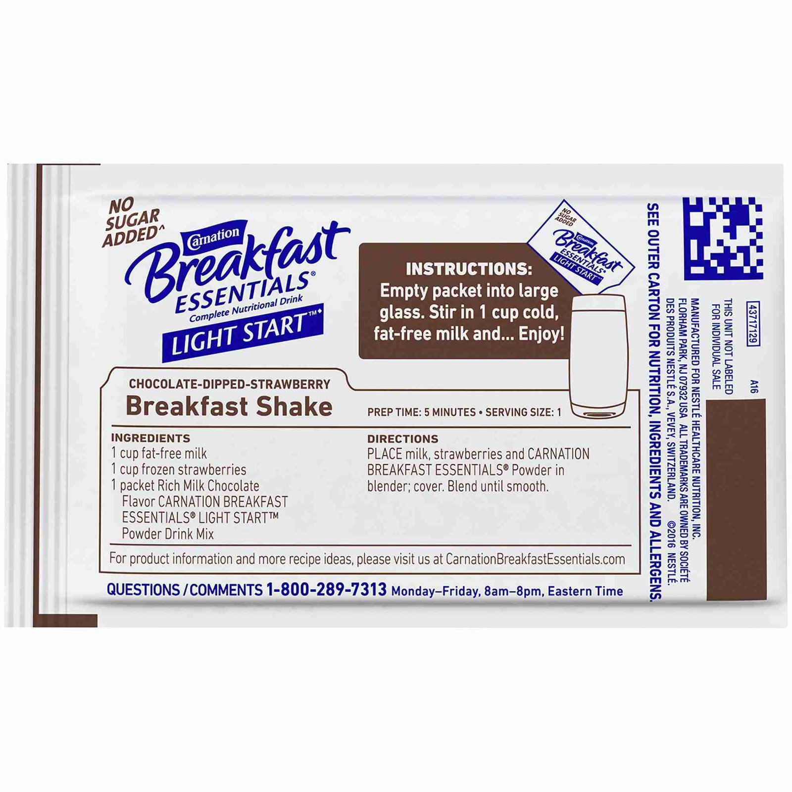 Carnation Breakfast Essentials® Light Start Chocolate Oral Supplement ...