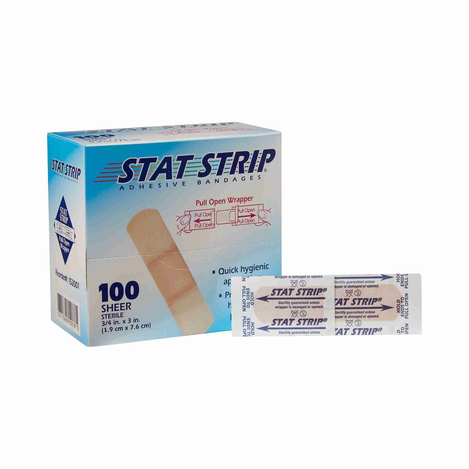 American® White Cross Stat Strip® Tan Adhesive Strip, ¾ x 3 Inch ...