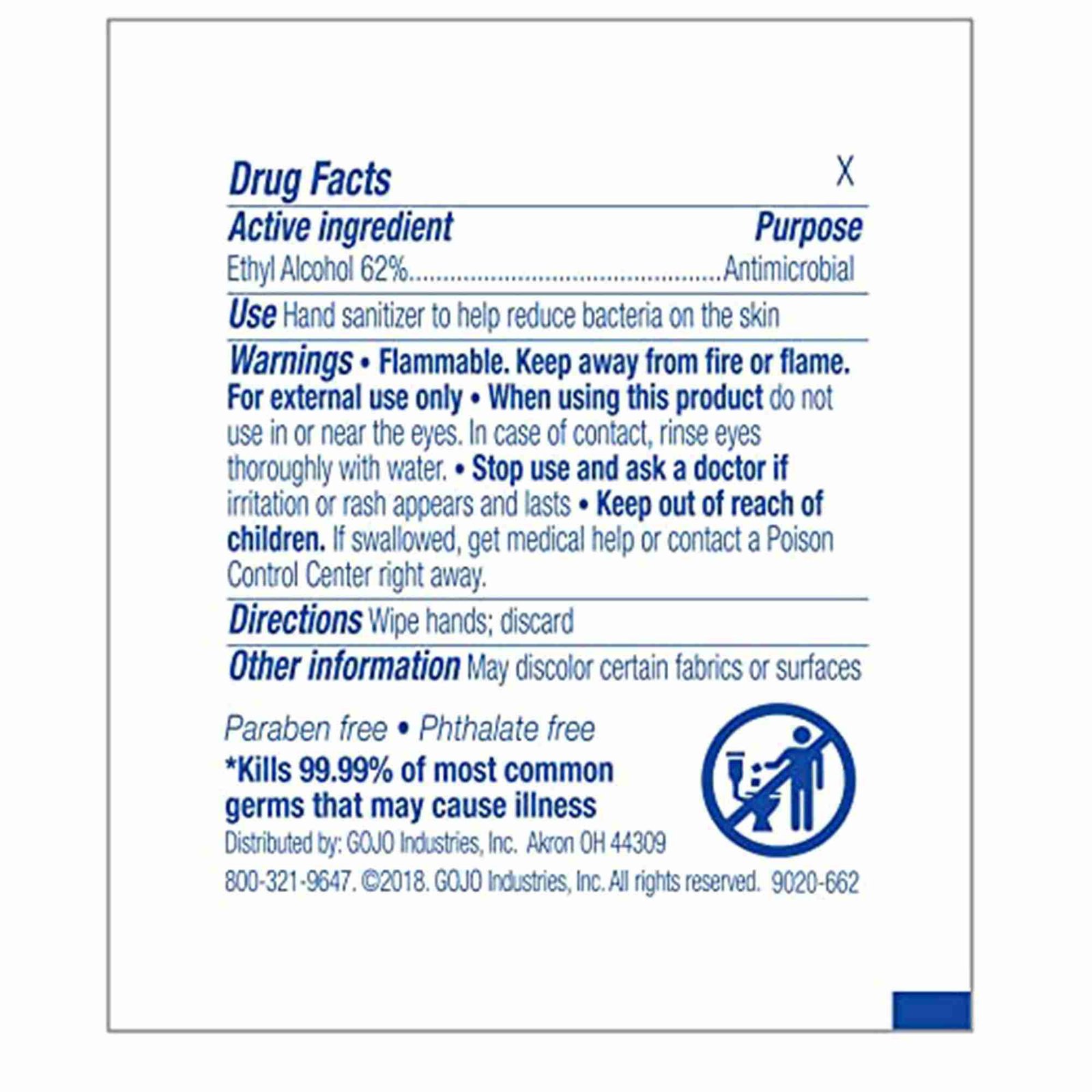 Purell Hand Sanitizing Wipe, Ethyl Alcohol, Individual Packet - Jeritek LLC