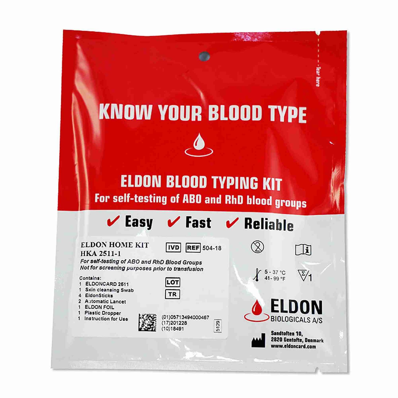 EldonCard Blood Typing Test Kit - Jeritek LLC